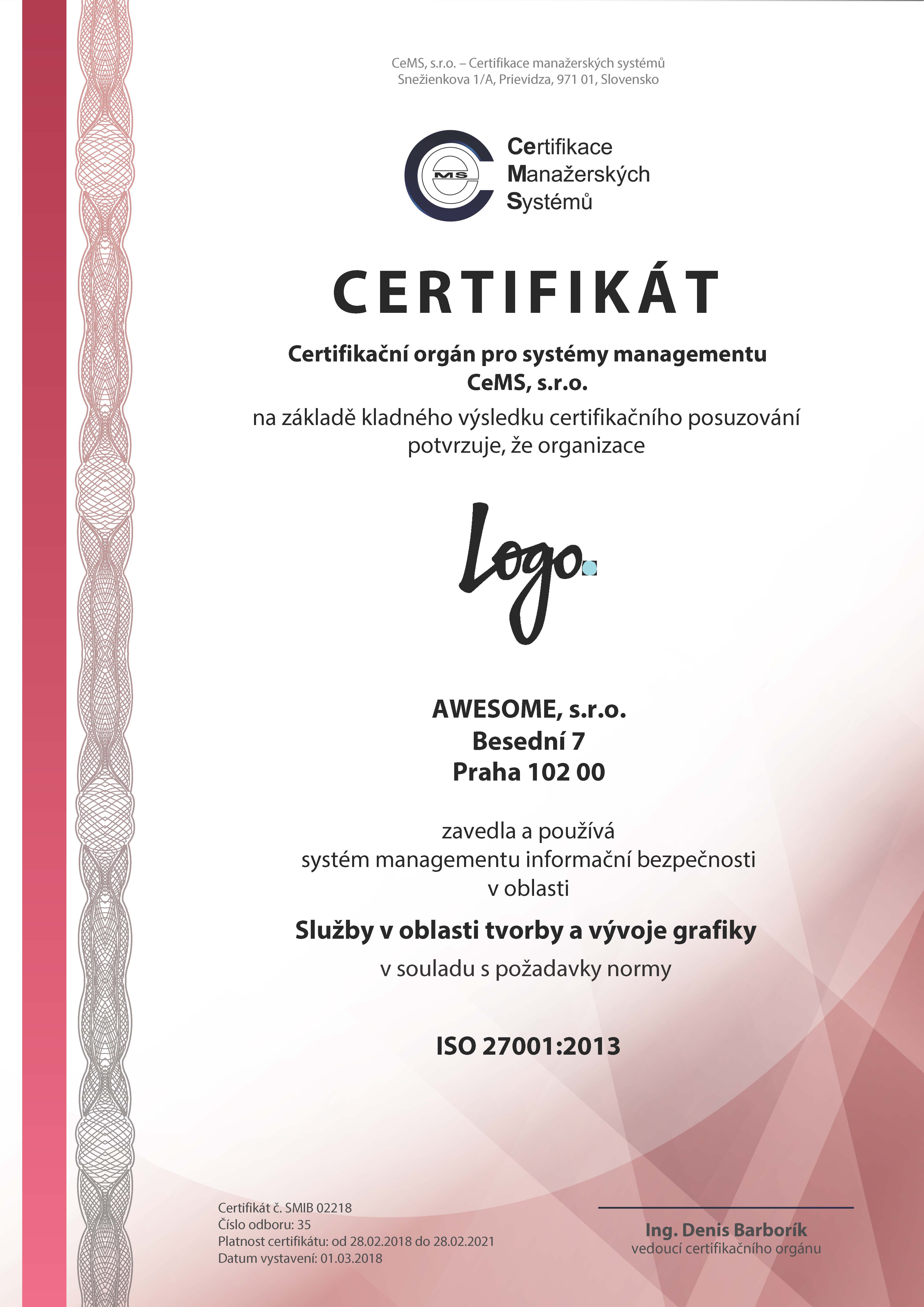 Certifikace ISO 27001 - Informační bezpečnost | CeMS